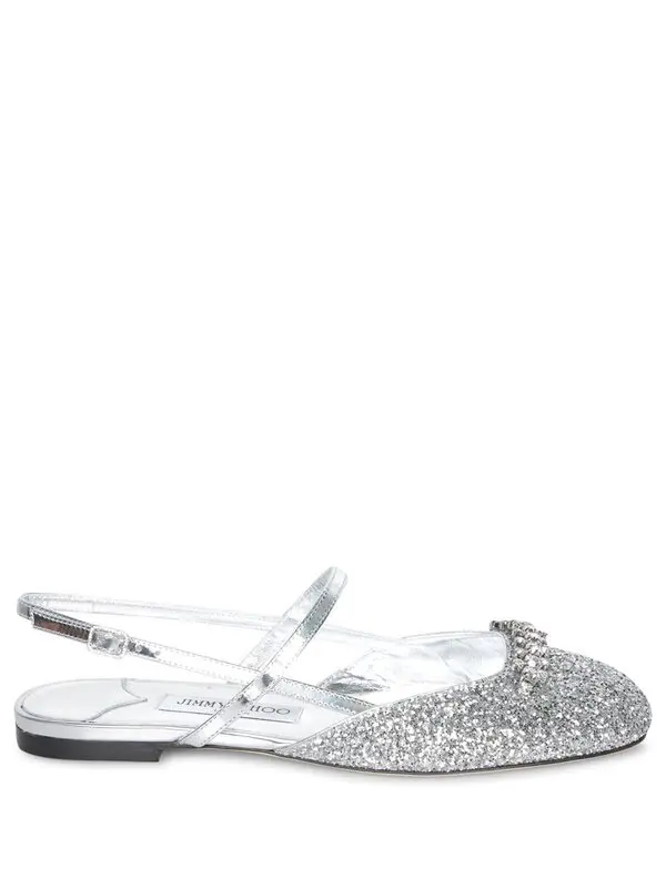 JIMMY CHOO Belinda Glitter Ballerinas - Grey
