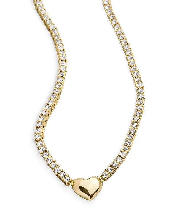 Baublebar Polished Heart Crystal Tennis Necklace - Gold