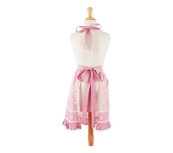 DESIGN IMPORTS Pink Ophelia Apron