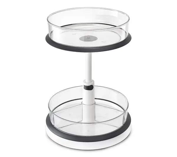 SORBUS 2-tier Clear Lazy Susan Makeup Organizer - One-color