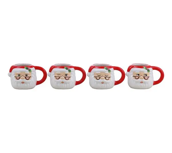 MR. CHRISTMAS Set Of 4 Espresso Mugs Santa - One-color