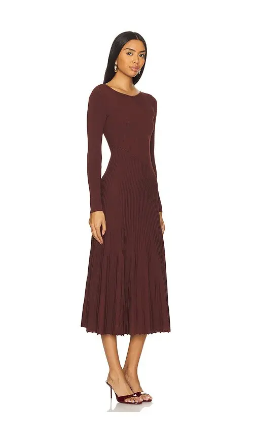 Line & Dot Chera Pleated Ribbed Midi Dress
