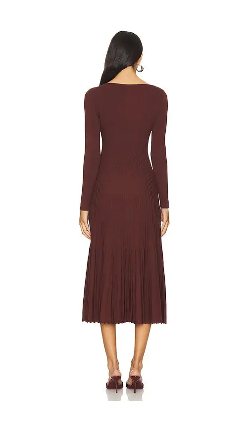 Line & Dot Chera Pleated Ribbed Midi Dress