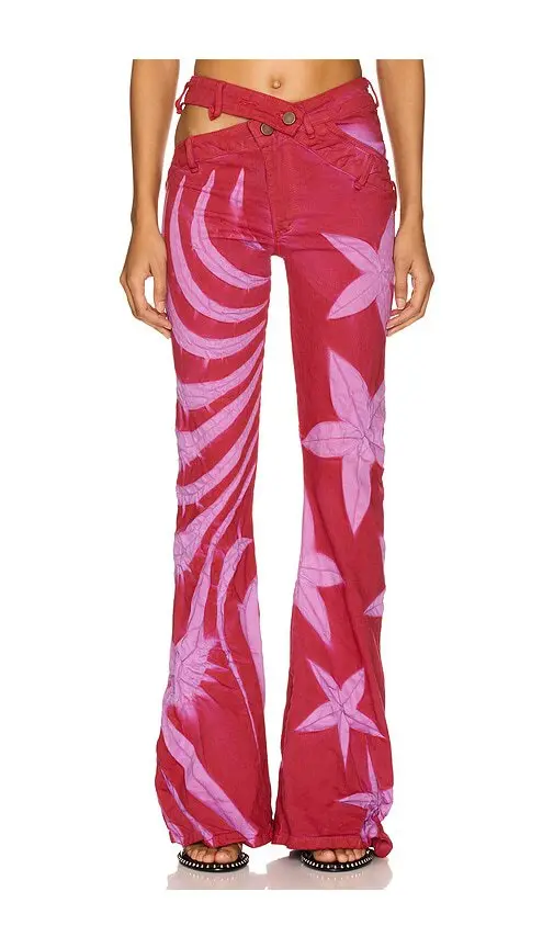 Masha Popova Flower Tribal Straight Jeans In Crimson Lilac - 10% Off |  Editorialist