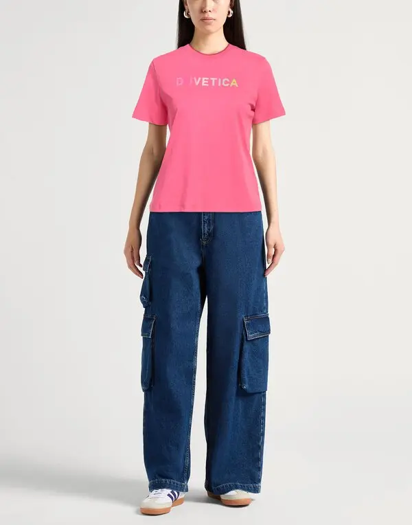 Duvetica Cotton Logo Print T-shirt - Pink