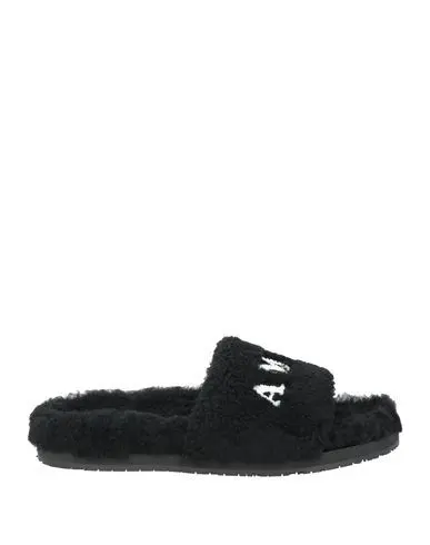 Amiri Shearling Slide Sandals - Black