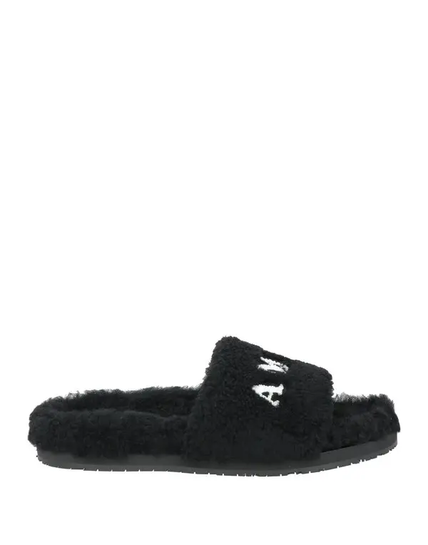 Amiri Shearling Slide Sandals - Black