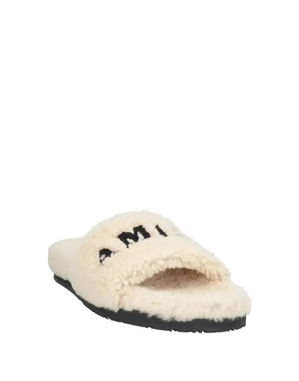 Amiri Shearling Slide Sandals - White