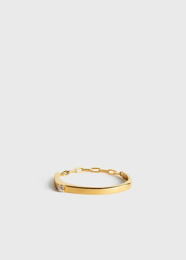 TOTEME Diamond Chain Ring - Gold