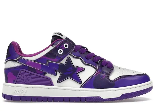 BAPE A Bathing Ape Sk8 Sta #1 M2 Camo Sneakers - Purple