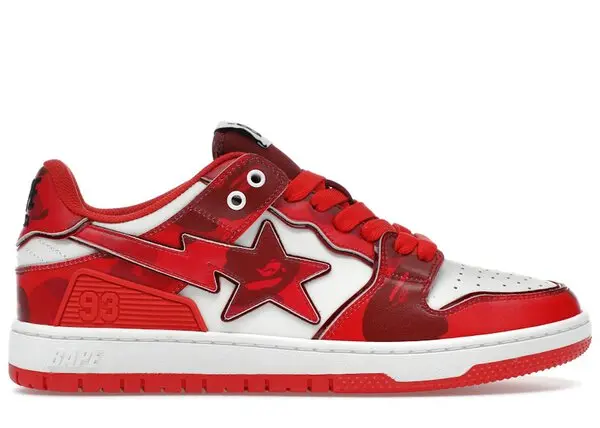 BAPE A Bathing Ape Sk8 Sta #1 M2 Camo - Red