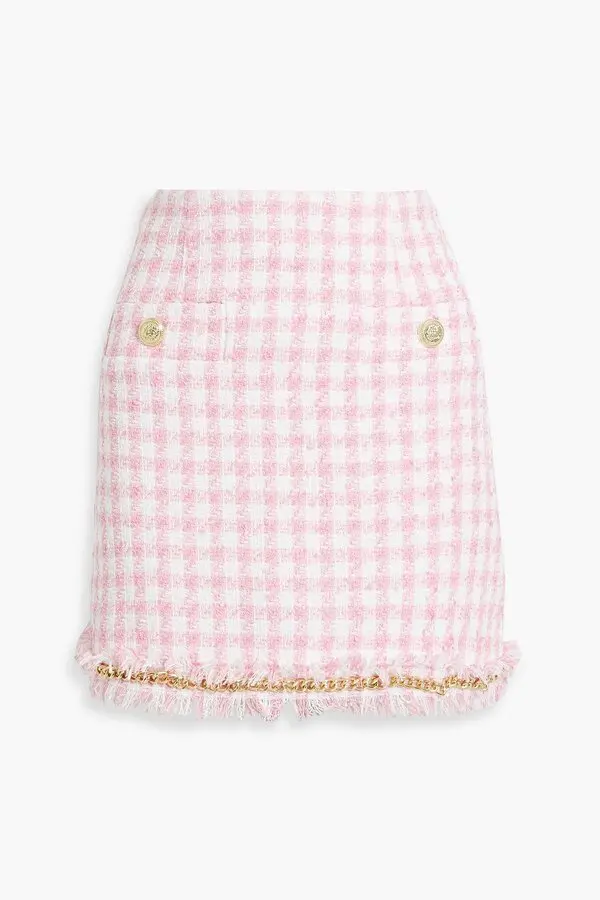 Rebecca Vallance Gabrielle Houndstooth Tweed Mini Skirt