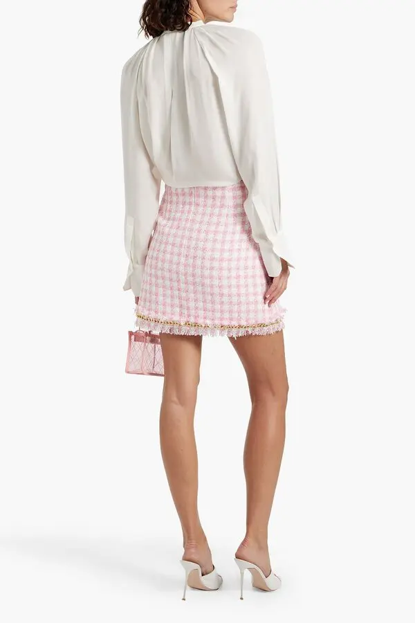 Rebecca Vallance Gabrielle Houndstooth Tweed Mini Skirt