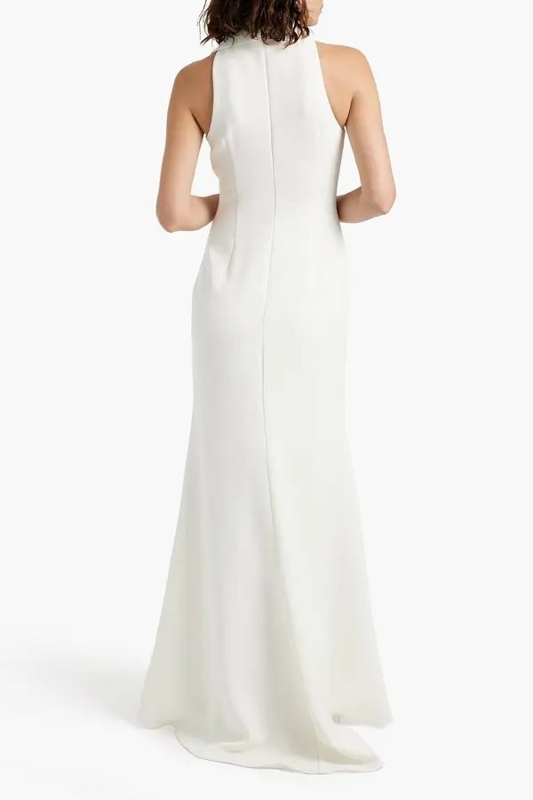 Badgley Mischka Draped Crepe Gown - Ivory