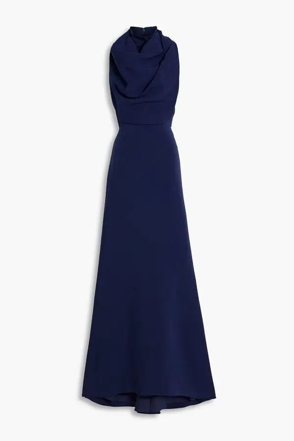 Badgley Mischka Draped Crepe Gown