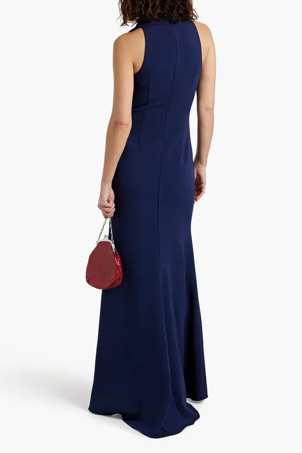Badgley Mischka Draped Crepe Gown