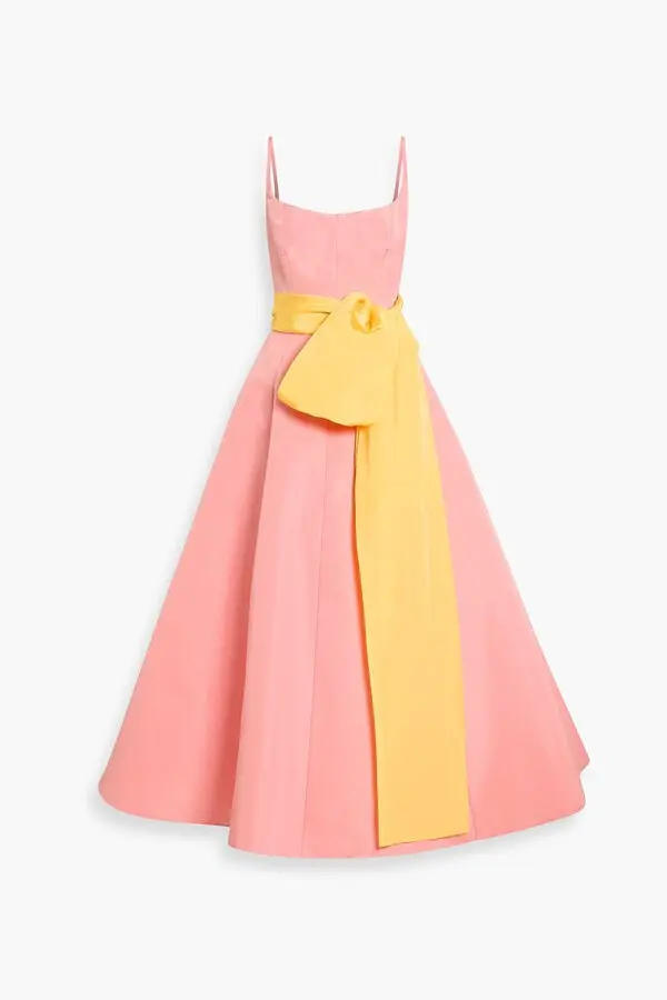 Carolina Herrera Belted Silk-faille Gown