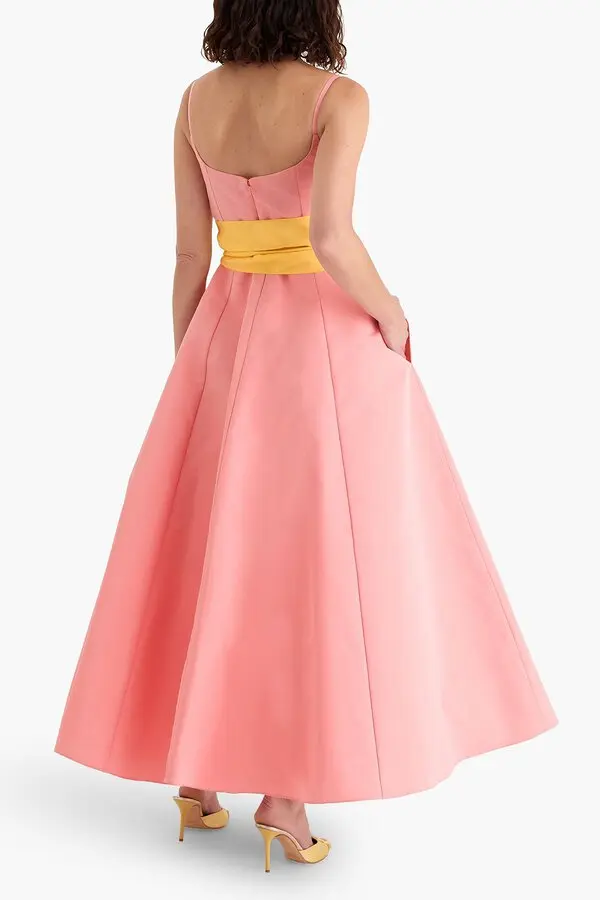 Carolina Herrera Belted Silk-faille Gown