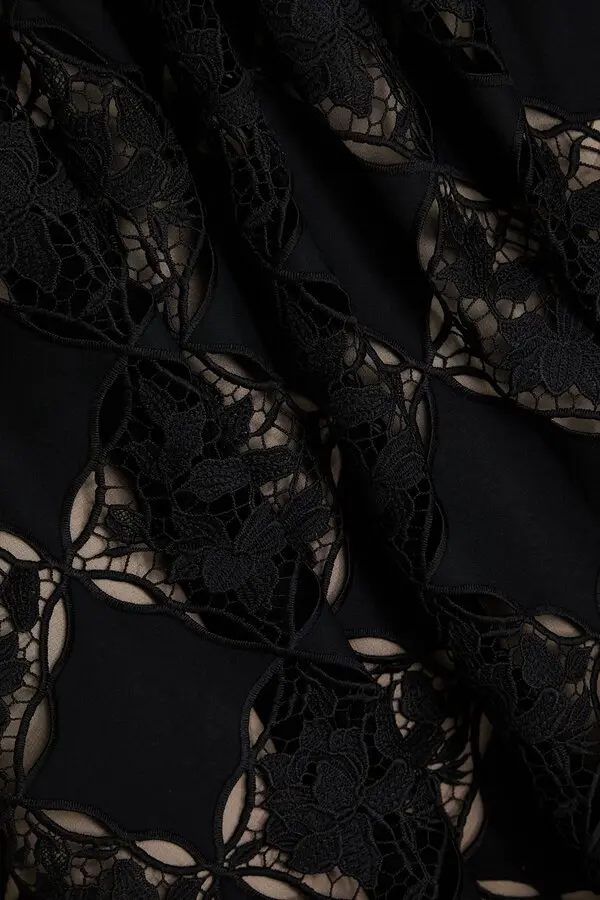 Oscar De La Renta Guipure Lace Midi Skirt