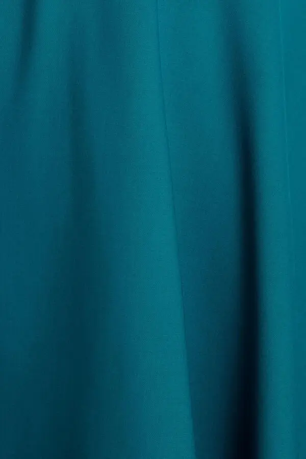 Oscar De La Renta Belted Wool-blend Crepe Midi Dress - Petrol