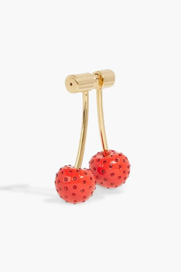 Oscar De La Renta Goldtone, Enamel And Crystal Earrings