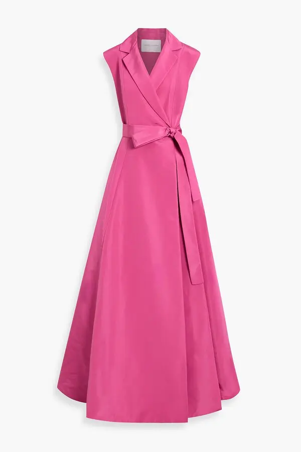 Carolina Herrera Belted Silk-faille Wrap Gown - Pink
