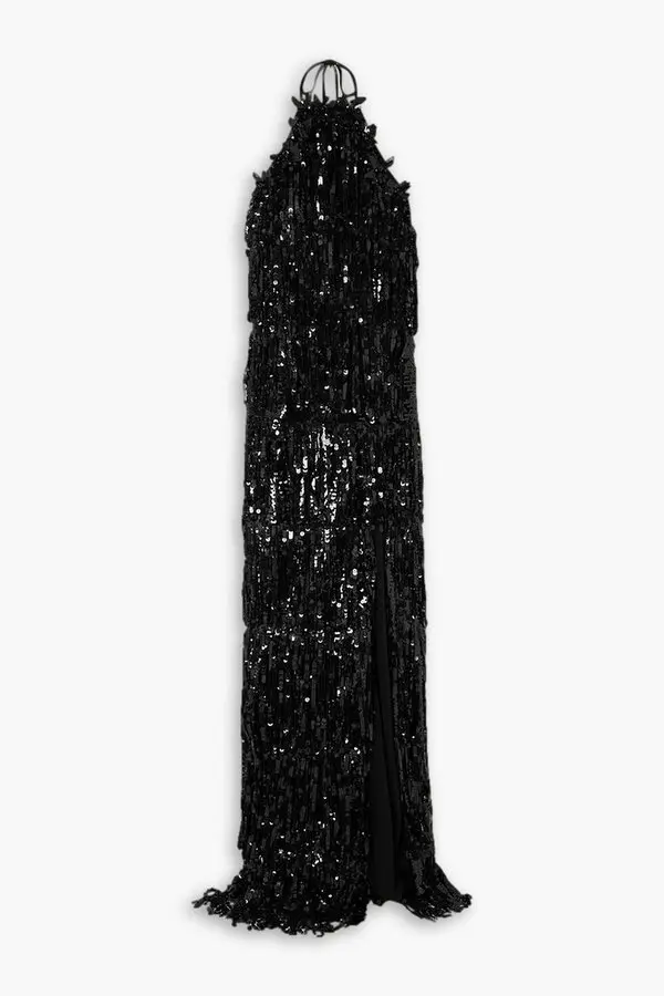 Carolina Herrera Embellished Crepe Halterneck Gown