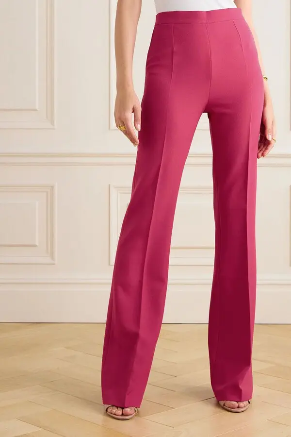 Safiyaa Alexa Flared Crepe Pants - Fuchsia
