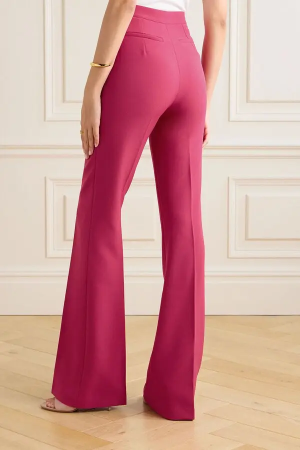 Safiyaa Alexa Flared Crepe Pants - Fuchsia