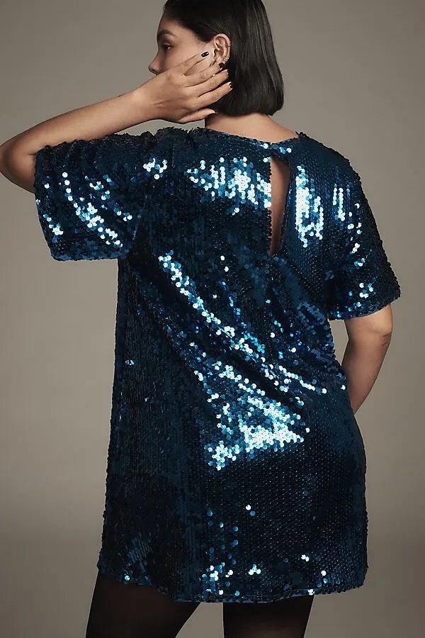 Maeve Sequin Edition Short-sleeve Swing Mini Dress
