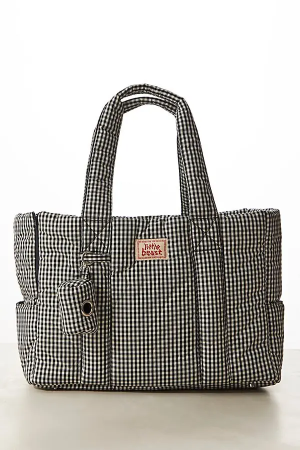 LITTLE BEAST Gingham Carrier - Noir