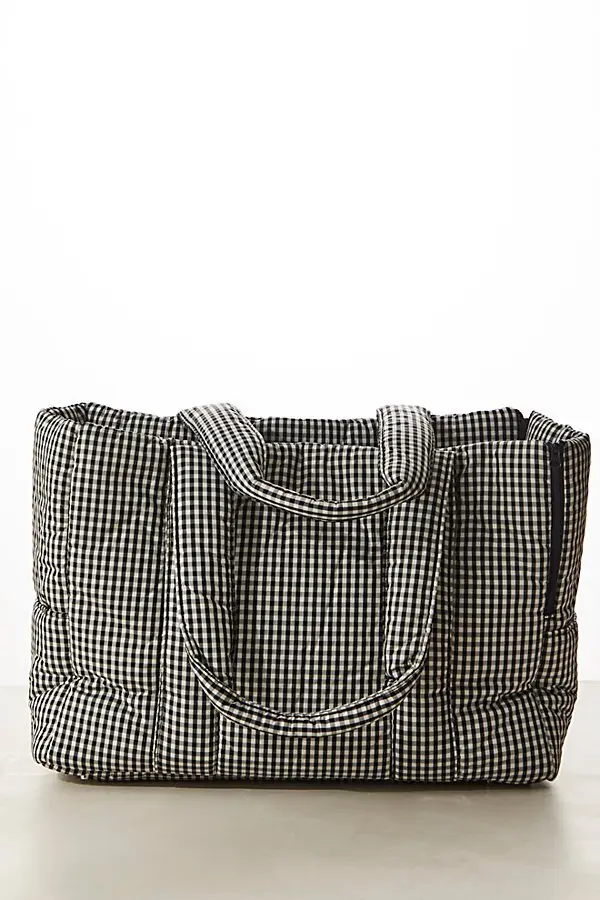 LITTLE BEAST Gingham Carrier - Noir