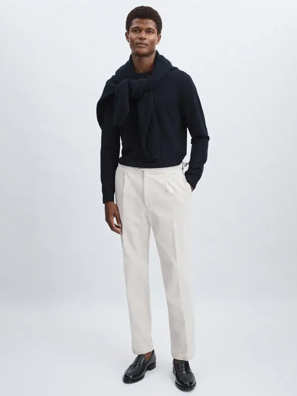 OSCAR JACOBSON Delon Corduroy Trousers - White