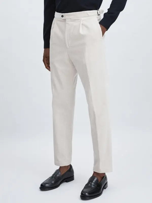 OSCAR JACOBSON Delon Corduroy Trousers - White