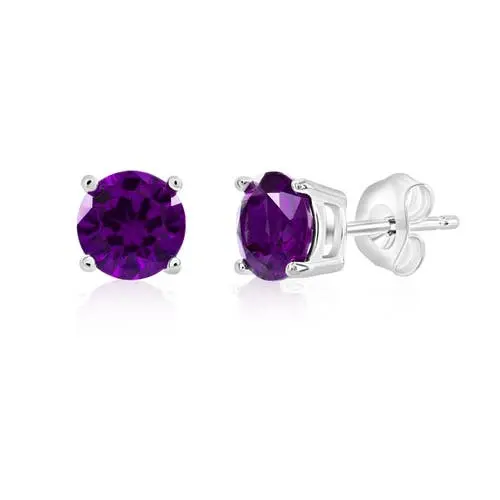 DONATELLO GIAN Sterling Silver Stud Earrings - Purple