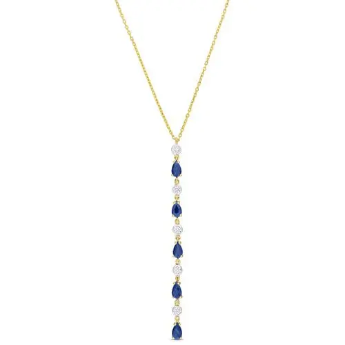 JULIANNA B. Diamond Lariat Necklace - Sapphire
