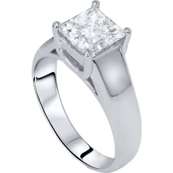 BLISS DIAMOND 14k Gold Solitaire Engagement Ring - 14k White Gold