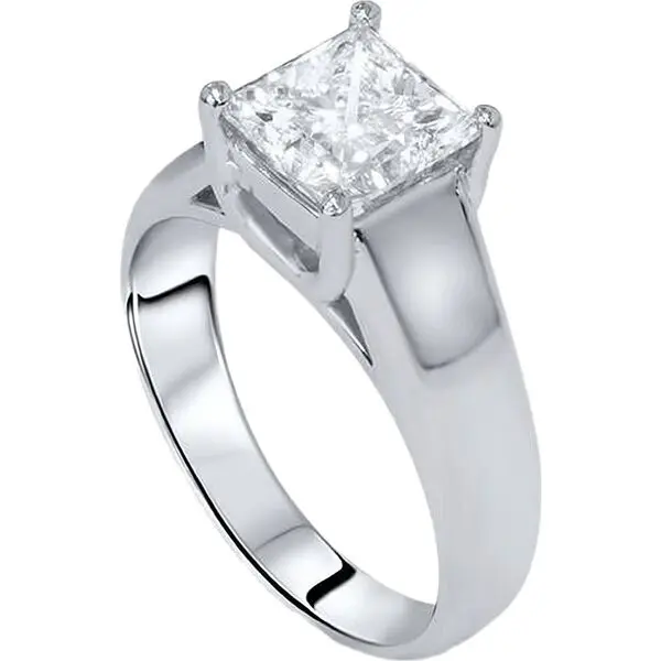BLISS DIAMOND 14k Gold Solitaire Engagement Ring - 14k White Gold