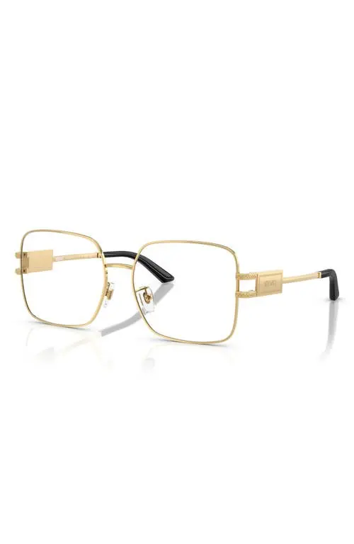 Versace 56mm Square Eyeglasses - Gold