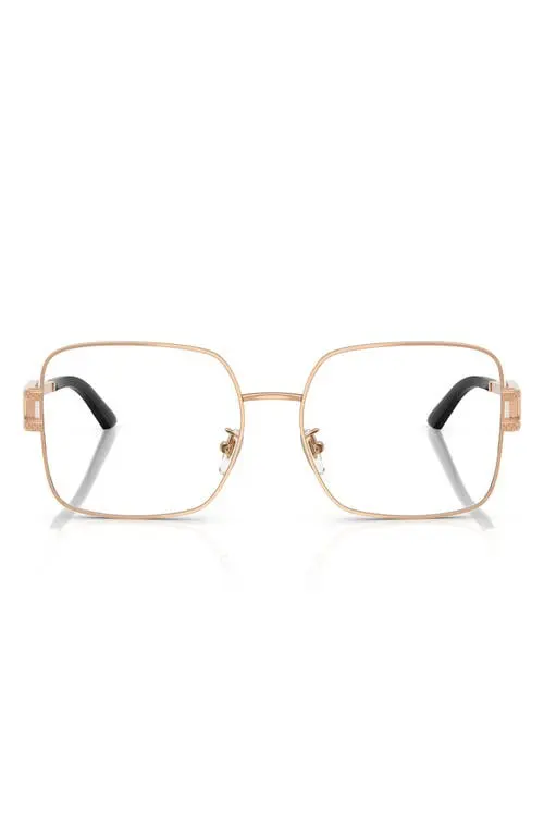 Versace 56mm Square Eyeglasses - Rose Gold