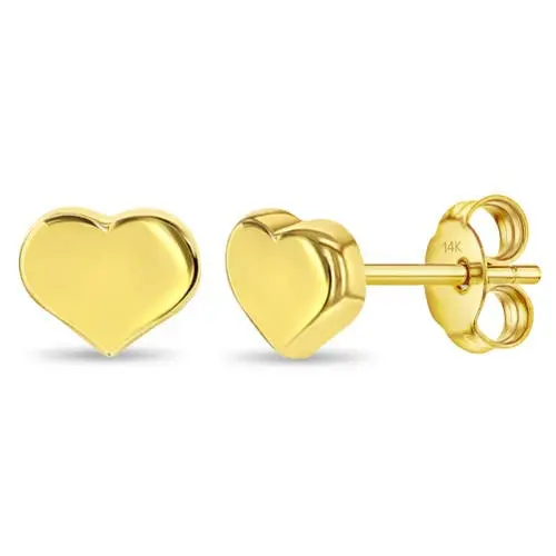 IN SEASON JEWELRY 14k Yellow Heart Stud Earrings - Gold