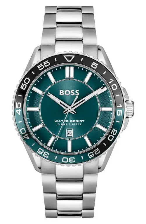 BOSS Runner Bracelet Watch - Silver/ Green