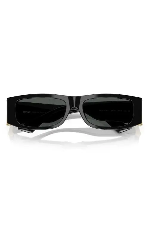 Versace 55mm Rectangular Sunglasses - Dark Grey