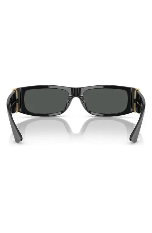Versace 55mm Rectangular Sunglasses - Dark Grey