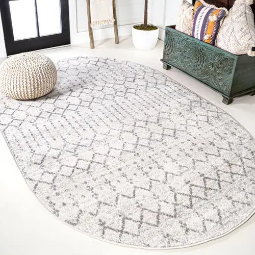 JONATHAN Y Moroccan Hype Boho Vintage Diamond Oval Area Rug