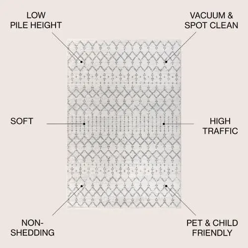 JONATHAN Y Moroccan Hype Boho Vintage Diamond Oval Area Rug