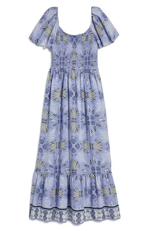 Vineyard Vines Smocked Flutter Sleeve Maxi Dress