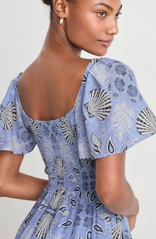 Vineyard Vines Smocked Flutter Sleeve Maxi Dress