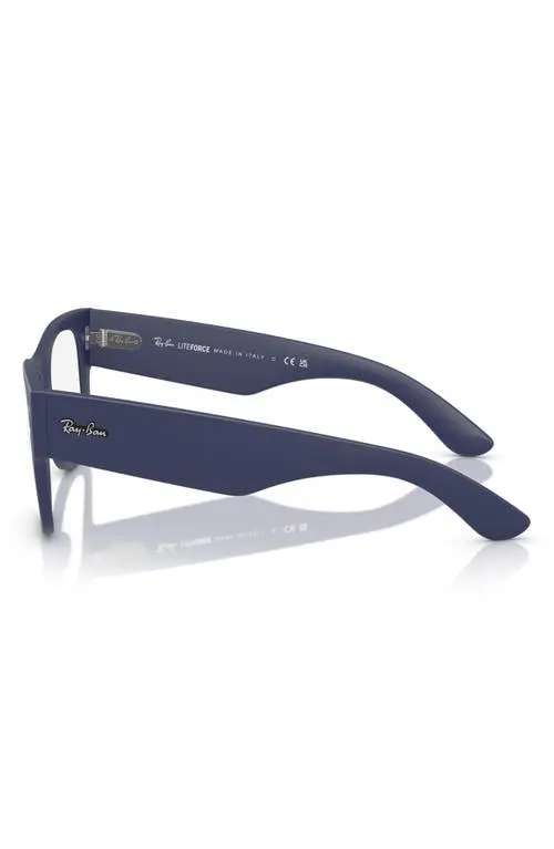 Ray-ban Mega Wayfarer Liteforce Rectangular Eyeglasses - Blue