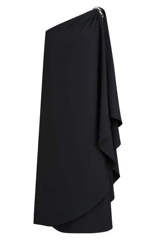 Halston Aries One-shoulder Crepe Dress